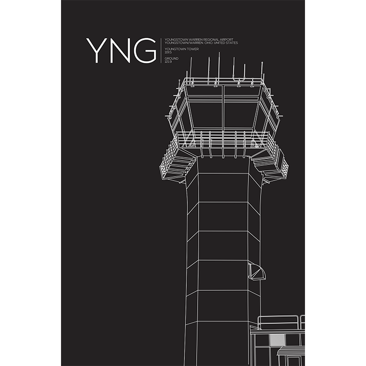 YNG | YOUNGSTOWN TOWER Print – Modern Art by 08 Left